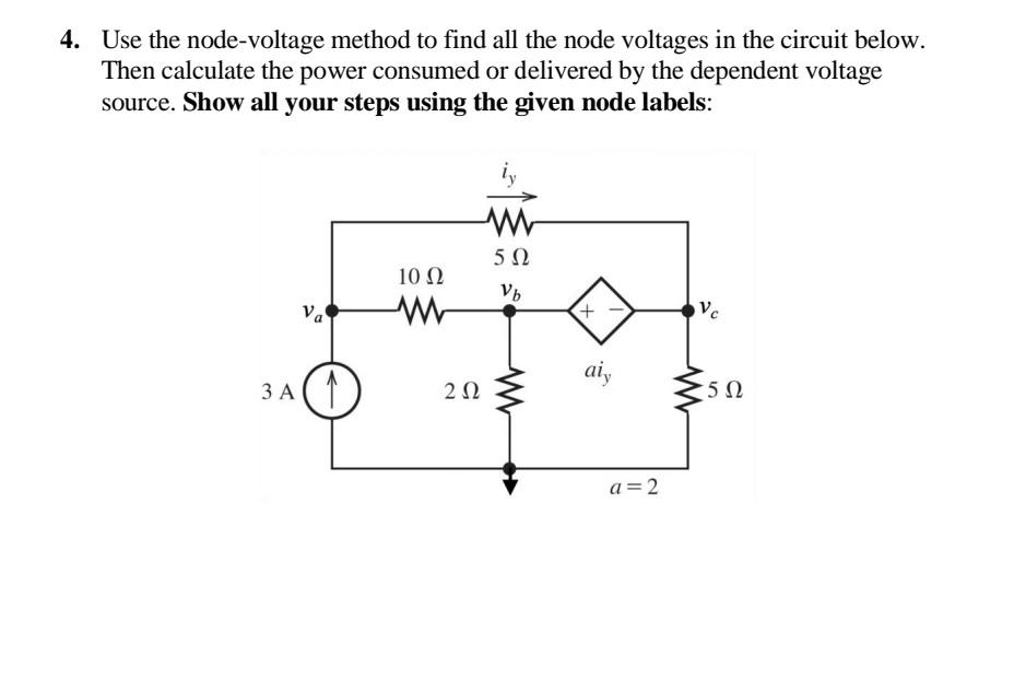 Solved Use the node-voltage method to find all the node | Chegg.com