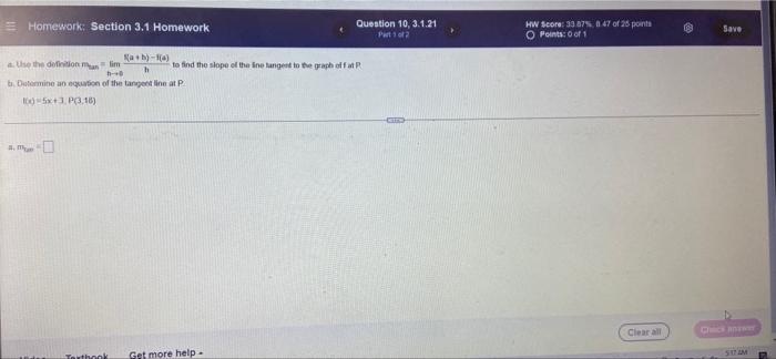 Solved Homework Section 3 1 Homework Question 10 3 1 21