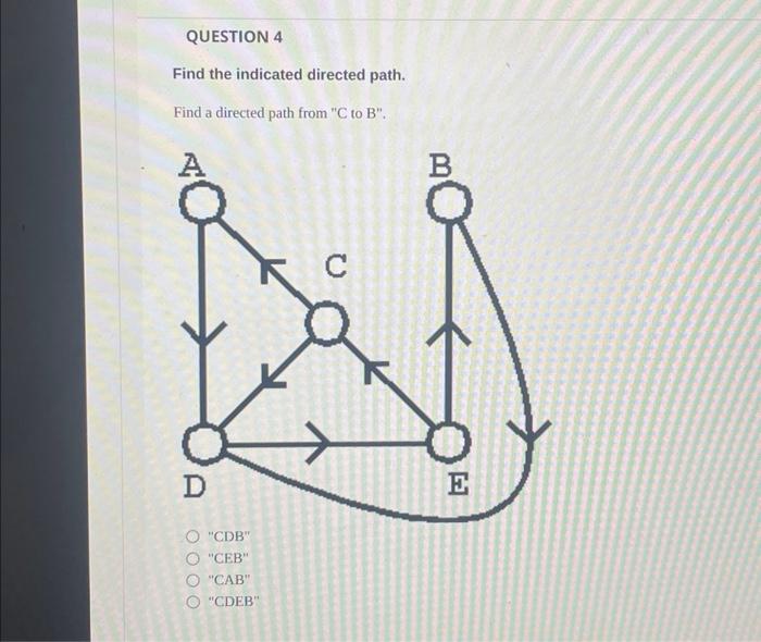 Solved Find the indicated directed path. Find a directed | Chegg.com