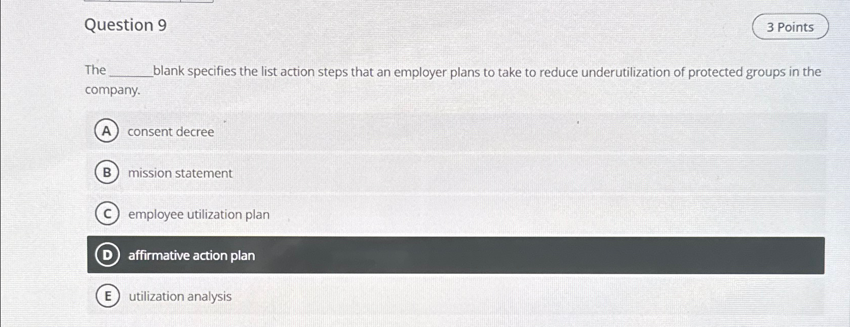 Solved Question 9The blank specifies the list action steps | Chegg.com