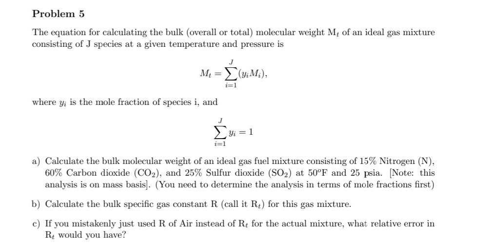 Solved The equation for calculating the bulk (overall or | Chegg.com