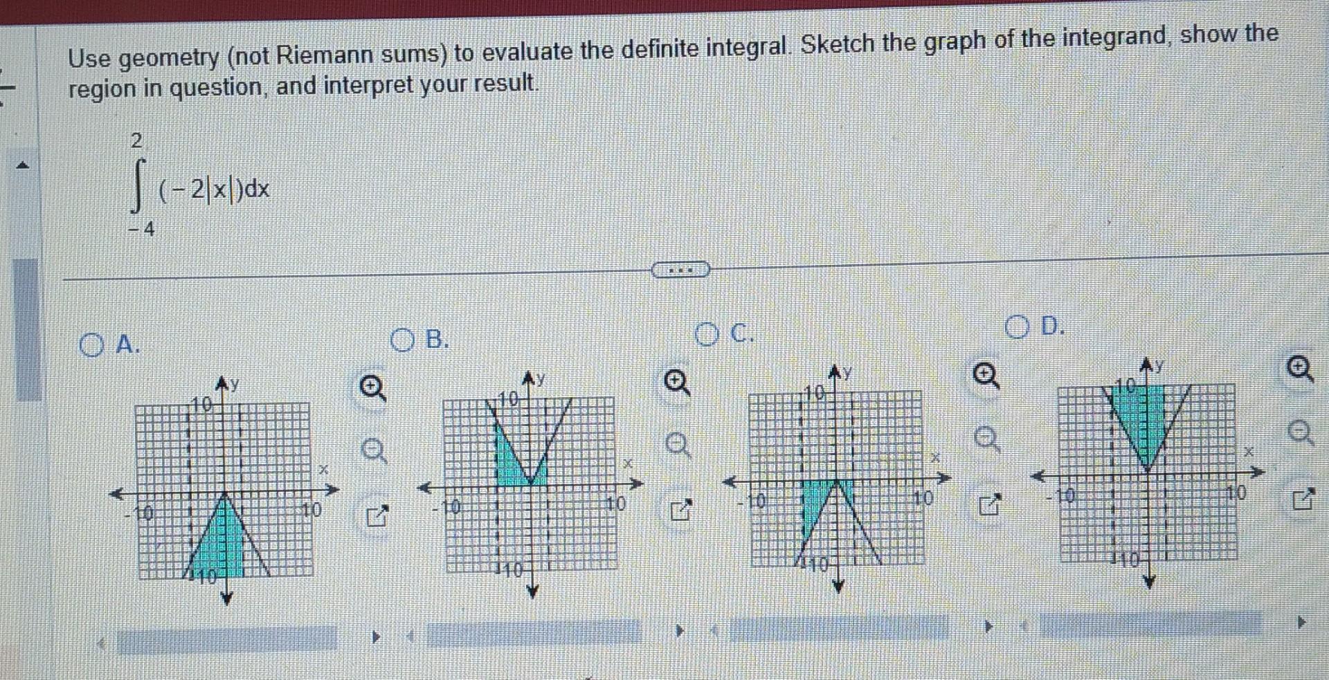 Solved Use geometry (not Riemann sums) to evaluate the | Chegg.com