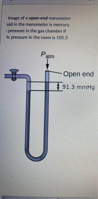 Solved Consider the image of a open-end manometer below. The | Chegg.com