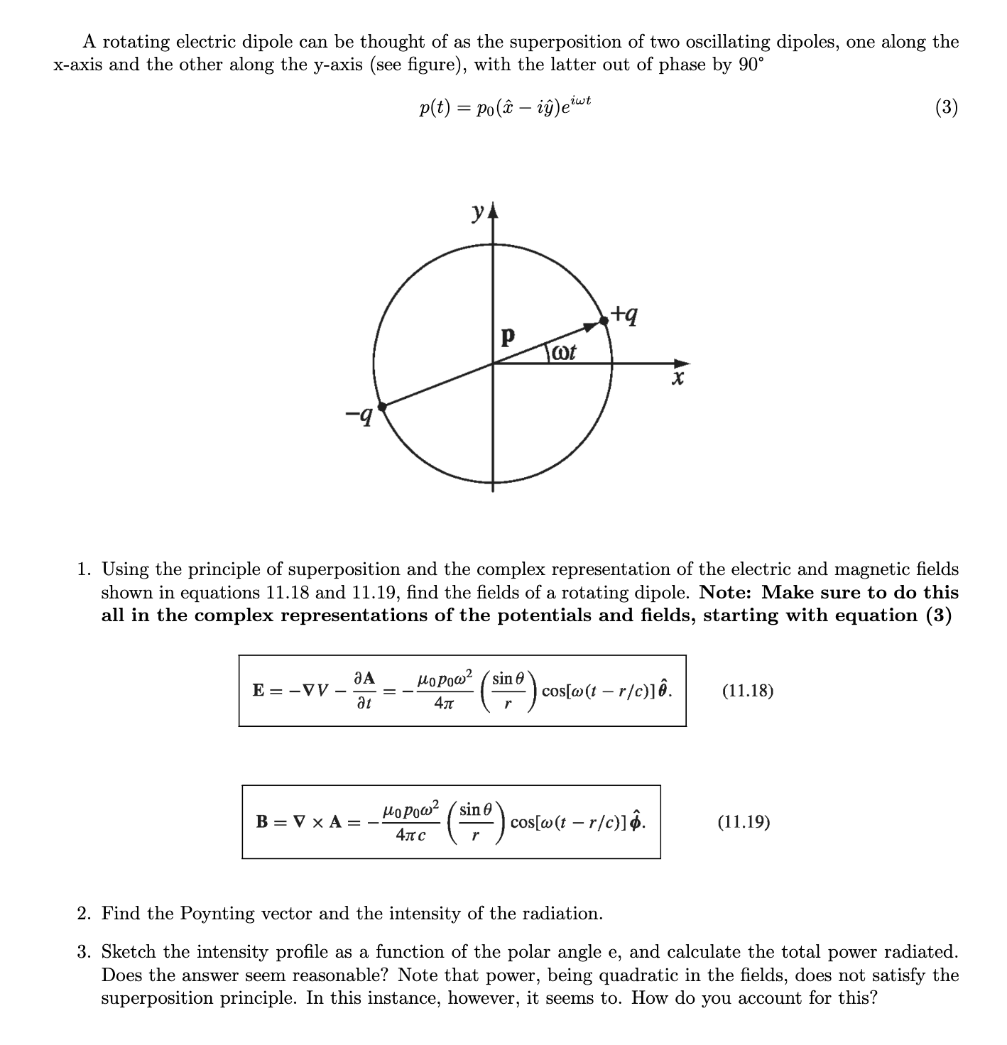 Electrodynamics question. pls solve all parts of the | Chegg.com