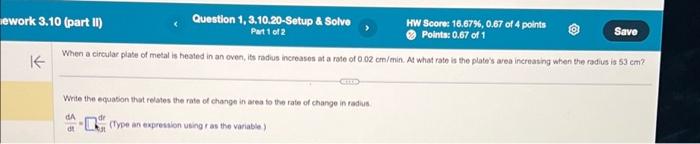 Solved ework 3.10 (part II) K Question 1, 3.10.20-Setup & | Chegg.com