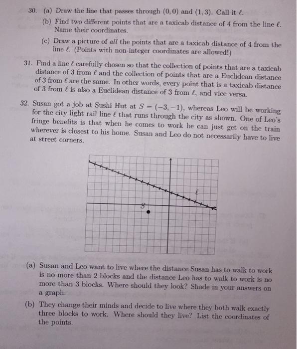 Solved taxicab geometry help!please help me with as many of | Chegg.com