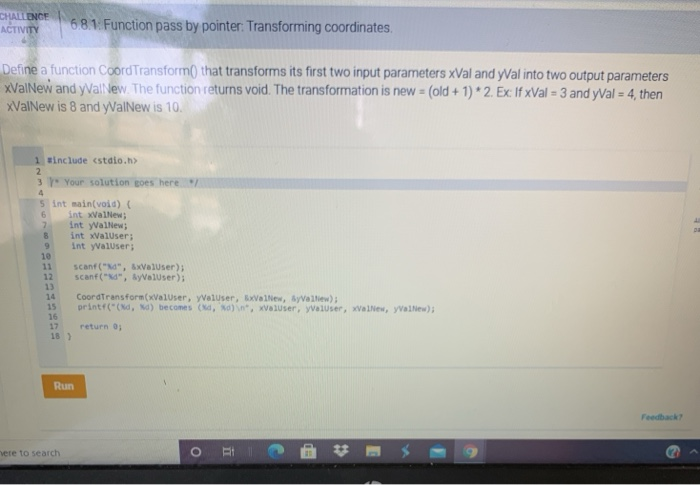 Solved Challenge Activity 681 Function Pass By Pointer