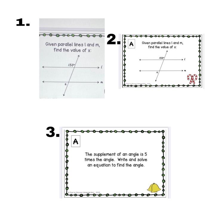 Solved 1. 2.1 A Given parallel lines I and m, find the value | Chegg.com