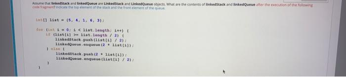 Solved Mssume That Linkedstack And Linked Qutueare 