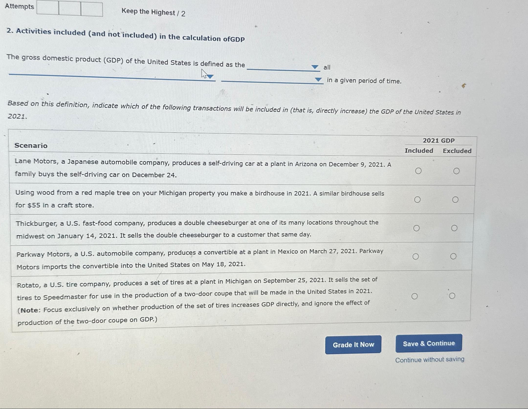 Solved AttemptsKeep the Highest / 22. ﻿Activities included | Chegg.com