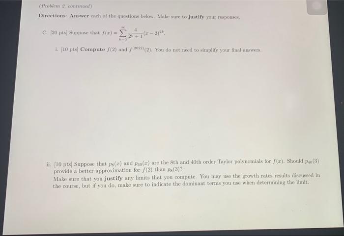 Solved need answers for both sections please! thanks!for ii, | Chegg.com