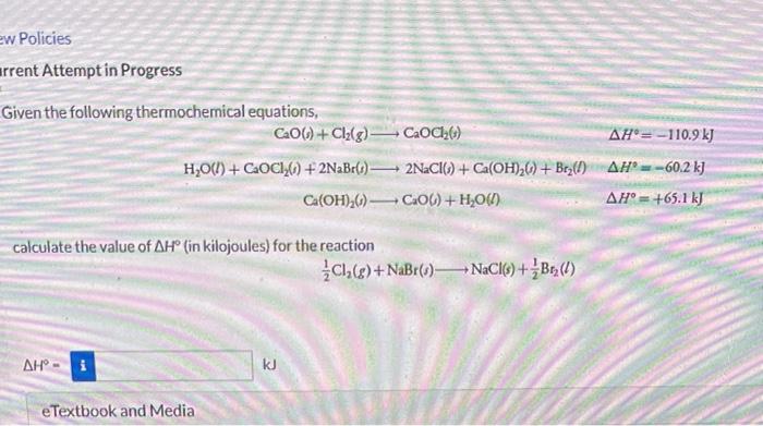 Solved Given The Following Thermochemical Equations