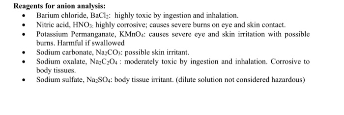 Lab 5 Qualitative Analysis of Ions Identification of | Chegg.com