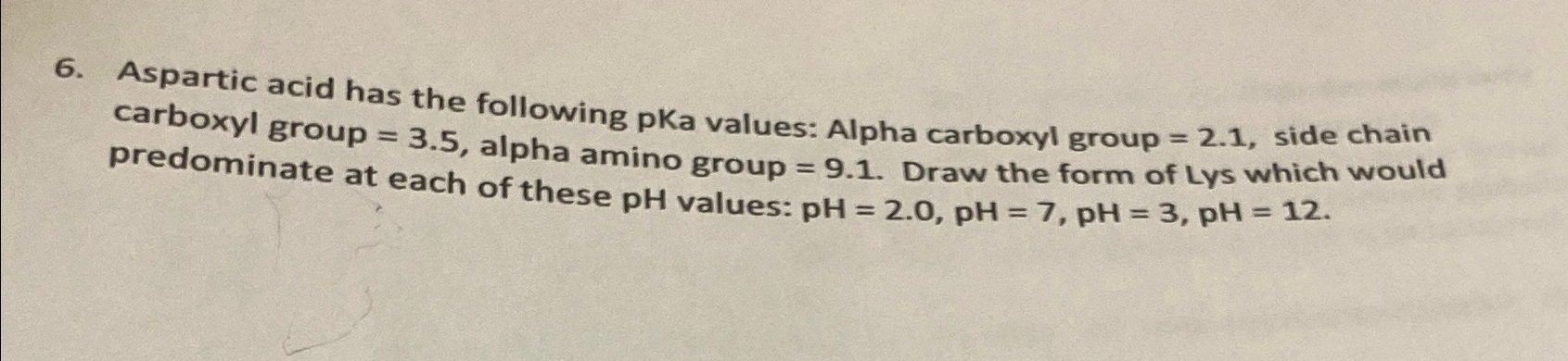 Solved Aspartic acid has the following pKa values: Alpha | Chegg.com
