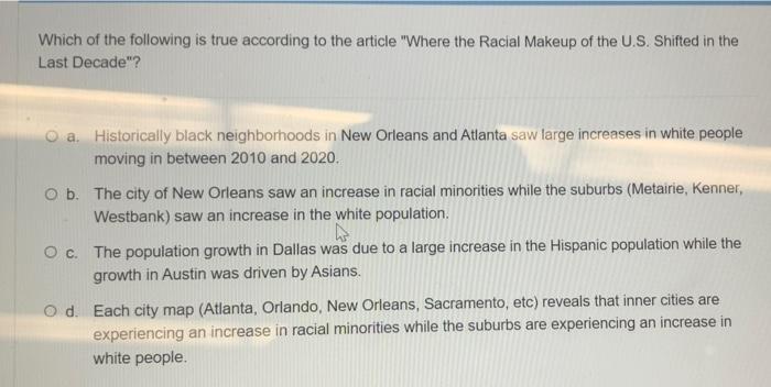 Solved Which of the following is true according to the | Chegg.com