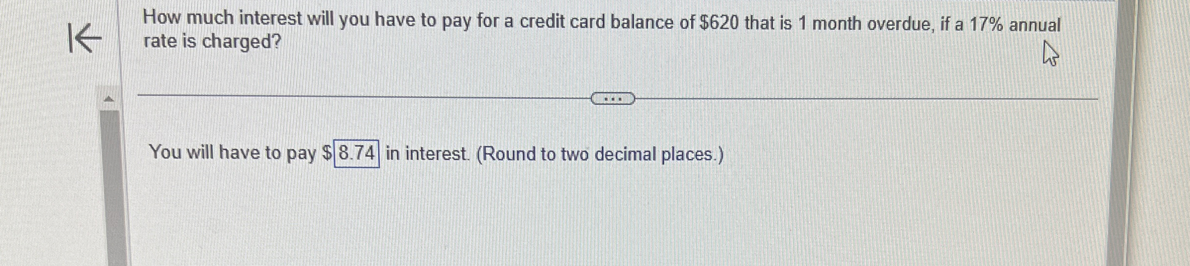 Solved How much interest will you have to pay for a credit | Chegg.com
