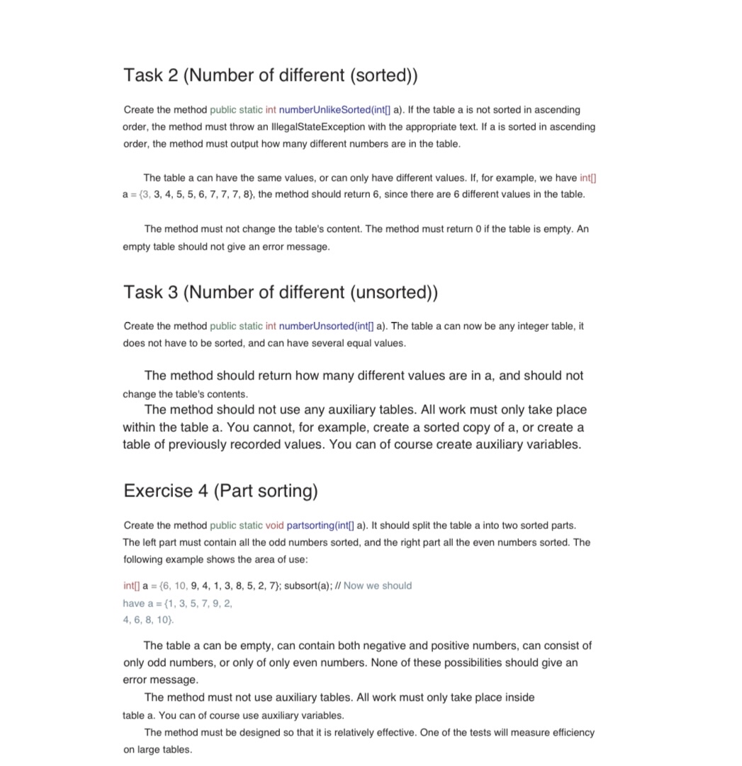 Solved Task 2 (Number of different (sorted))Create the | Chegg.com