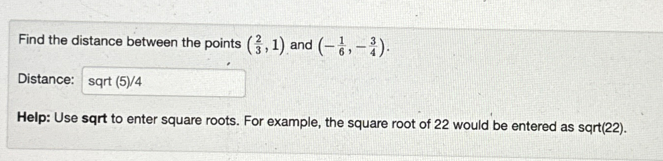 Solved Find the distance between the points (23,1) ﻿and | Chegg.com ...