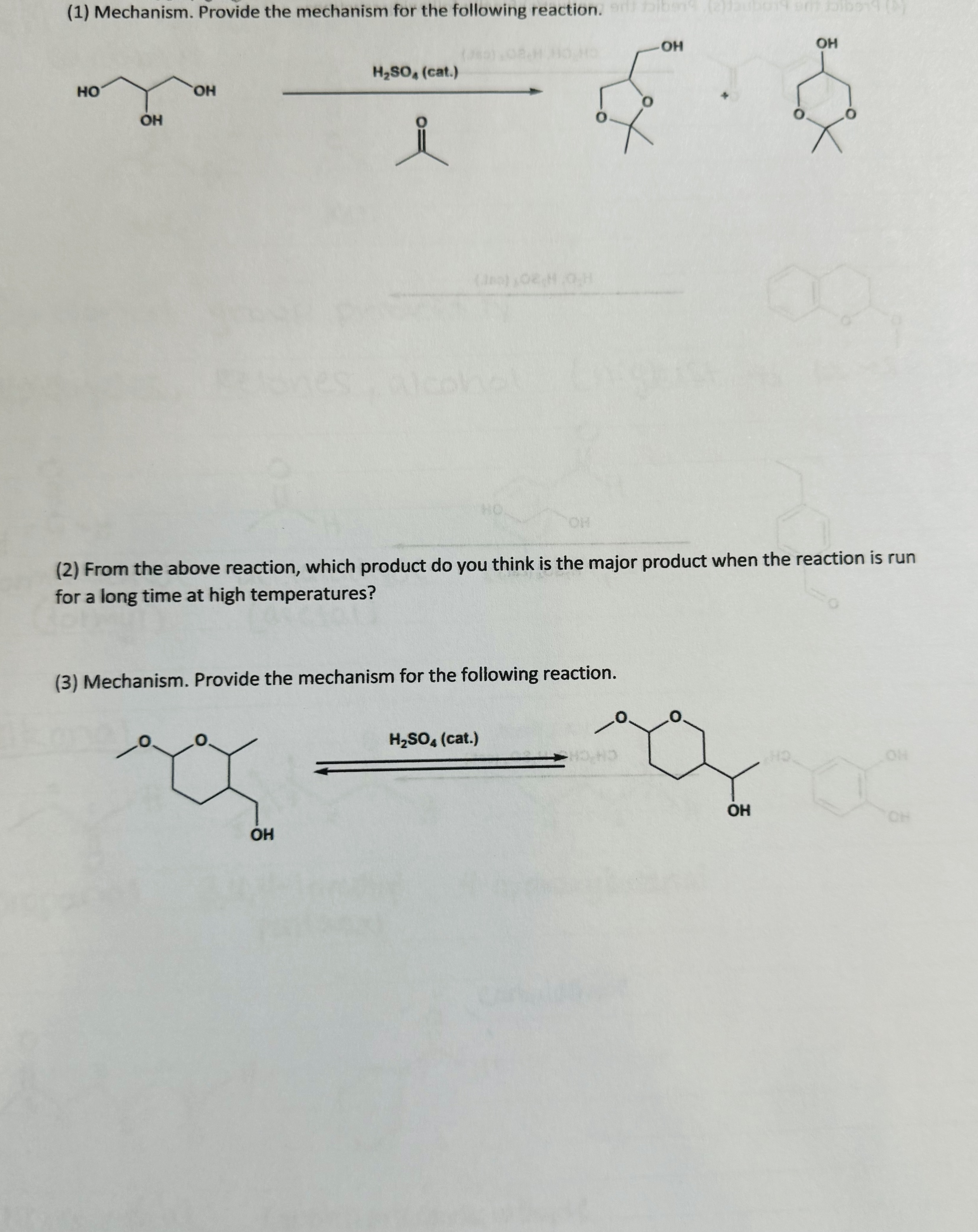 Solved (1) ﻿Mechanism. Provide the mechanism for the | Chegg.com