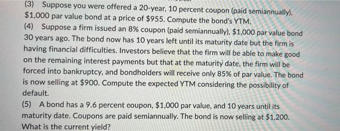 Solved $1.000 par value (4) Suppose a firm issued an 8% | Chegg.com