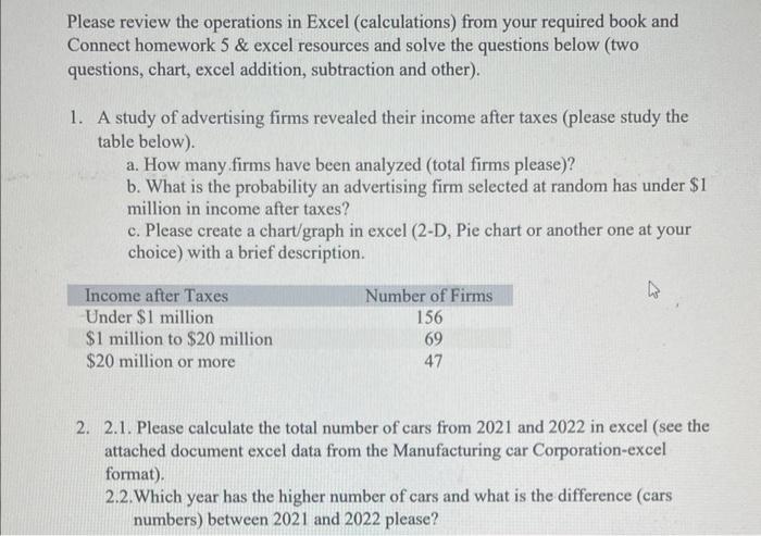 Solved Please review the operations in Excel (calculations) | Chegg.com