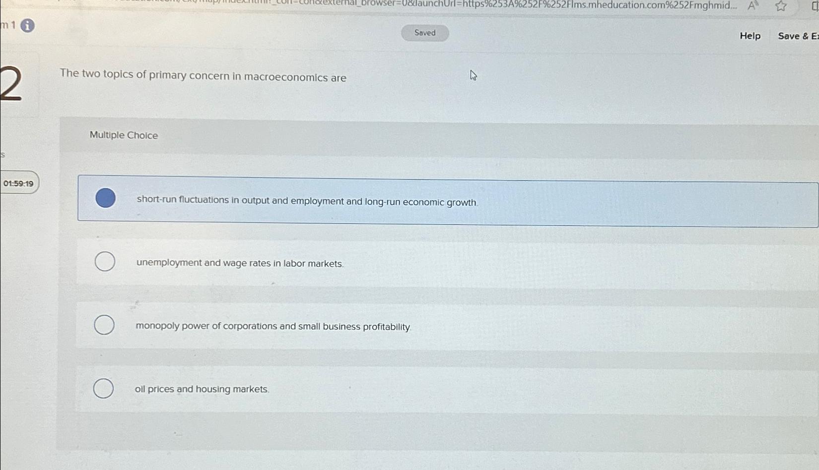 Solved m1 (i)HelpSave & EThe two topics of primary concern | Chegg.com