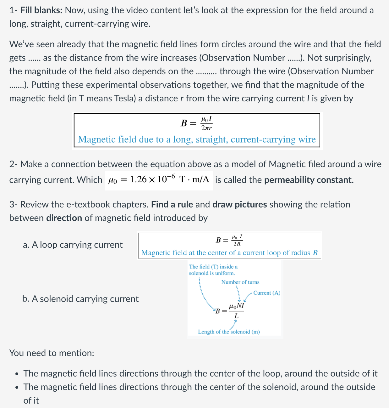 Solved Hello, I need help with physics. 1- ﻿Fill blanks: | Chegg.com