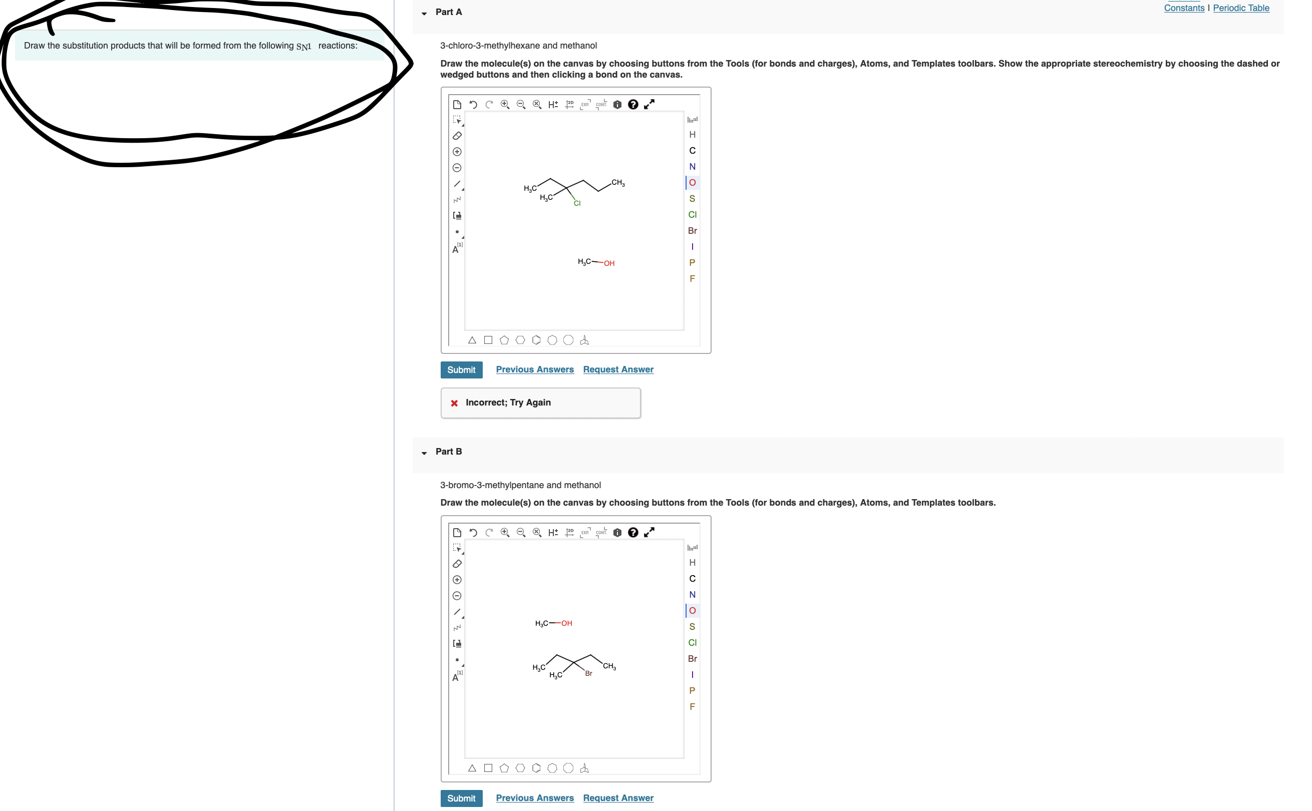 Solved 3-chloro-3-methylhexane and methanolDraw the | Chegg.com Solved 3-chloro-3-methylhexane and methanolDraw the | Chegg.com