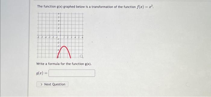 Solved The function g(x) graphed below is a transformation | Chegg.com