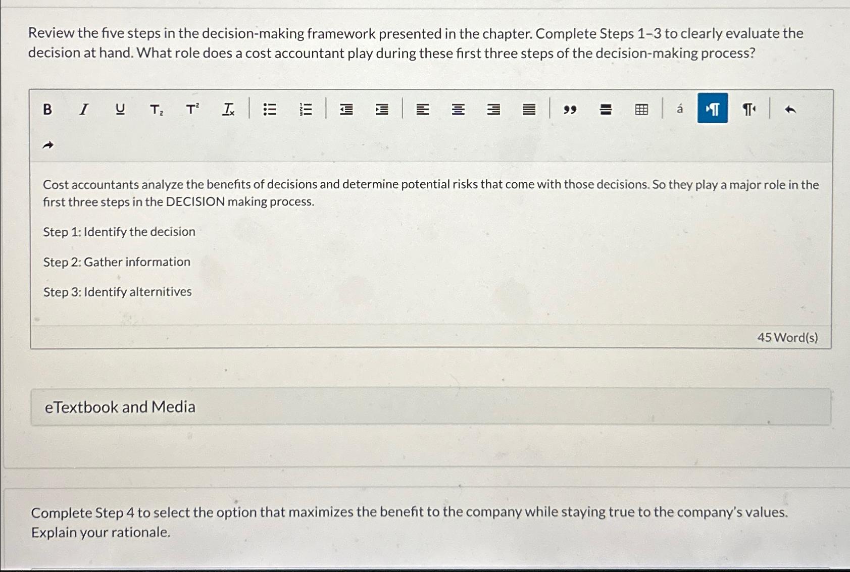 Solved Review the five steps in the decision-making | Chegg.com