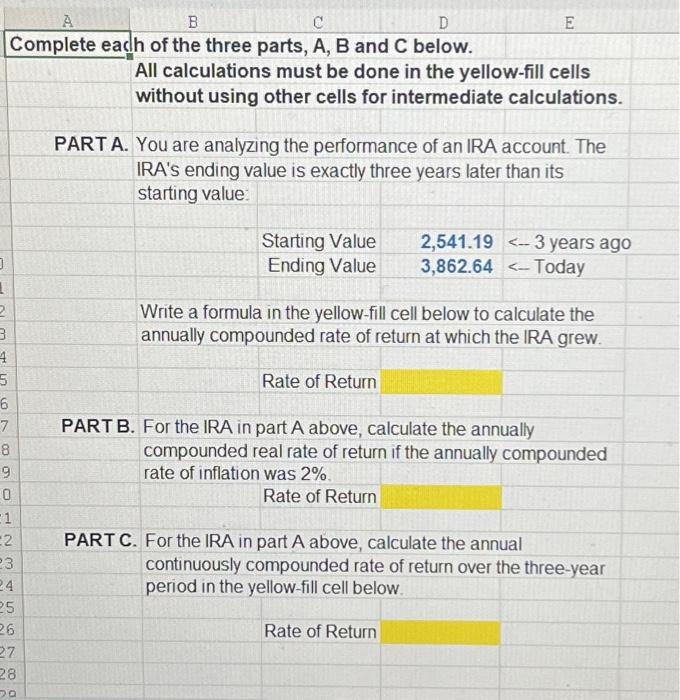 Solved A B C D E omplete each of the three parts, A, B and C | Chegg.com