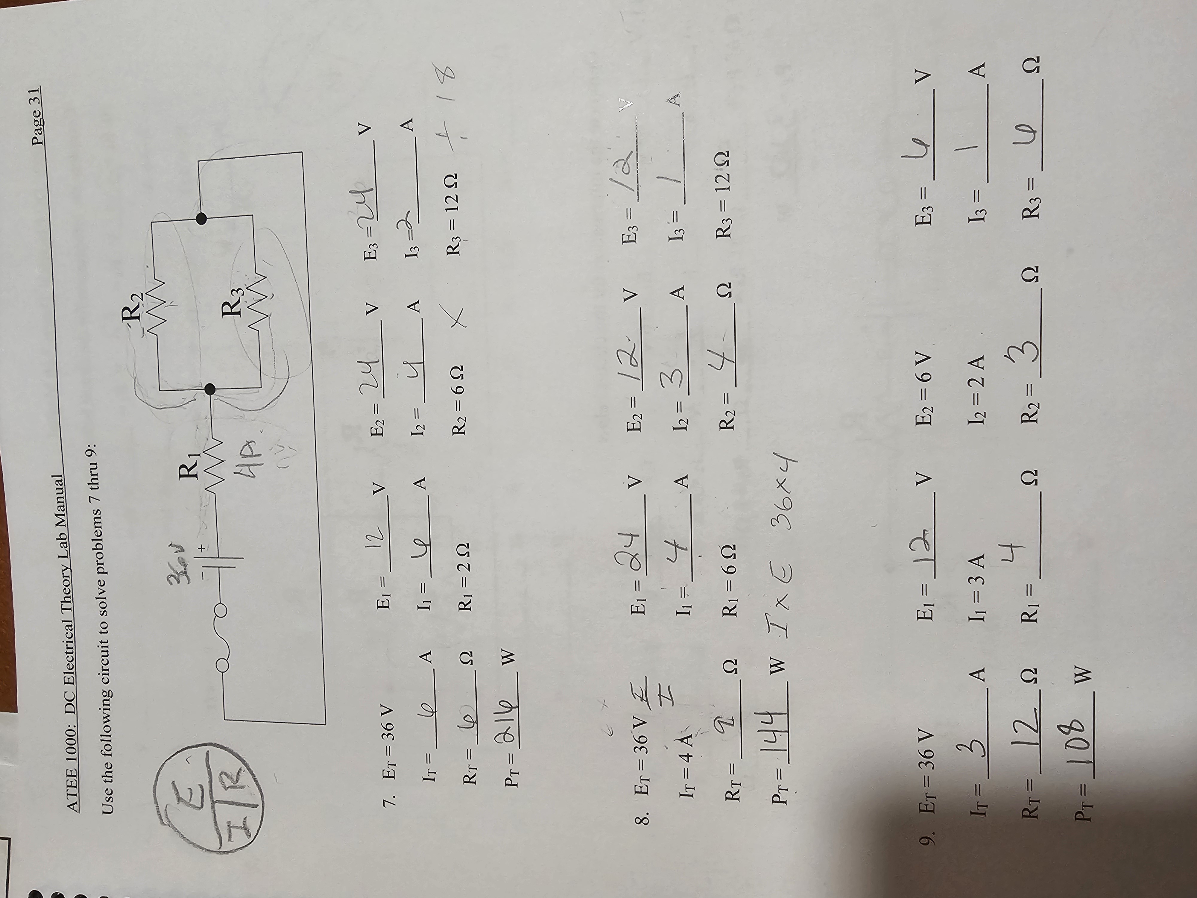 Solved helpPage 31ATEE 1000: DC Electrical Theory Lab | Chegg.com