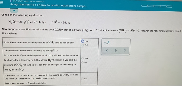 Solved O ENTROPY AND FREE ENERGY Using reaction free energy | Chegg.com