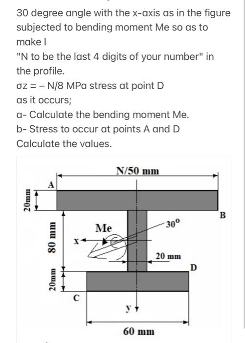Solved 30 degree angle with the x-axis as in the figure | Chegg.com