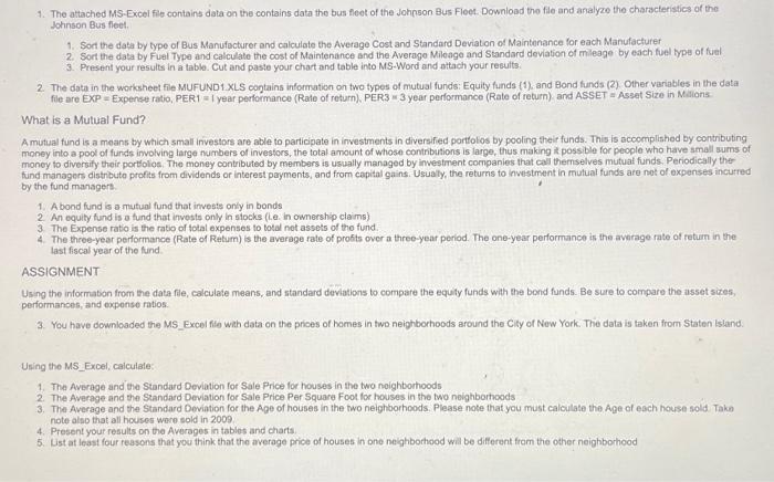 Solved 1. The attached MS-Excel file contains data on the | Chegg.com