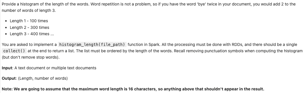 Solved Provide a histogram of the length of the words. Word | Chegg.com