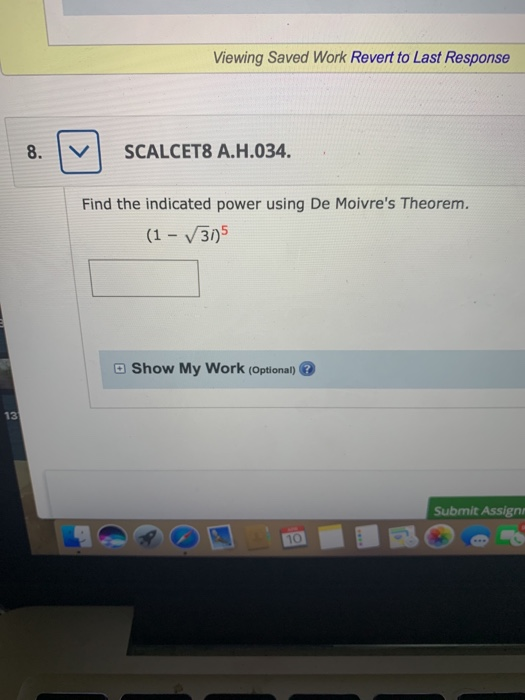 Solved Viewing Saved Work Revert to Last Response SCALCET8 | Chegg.com