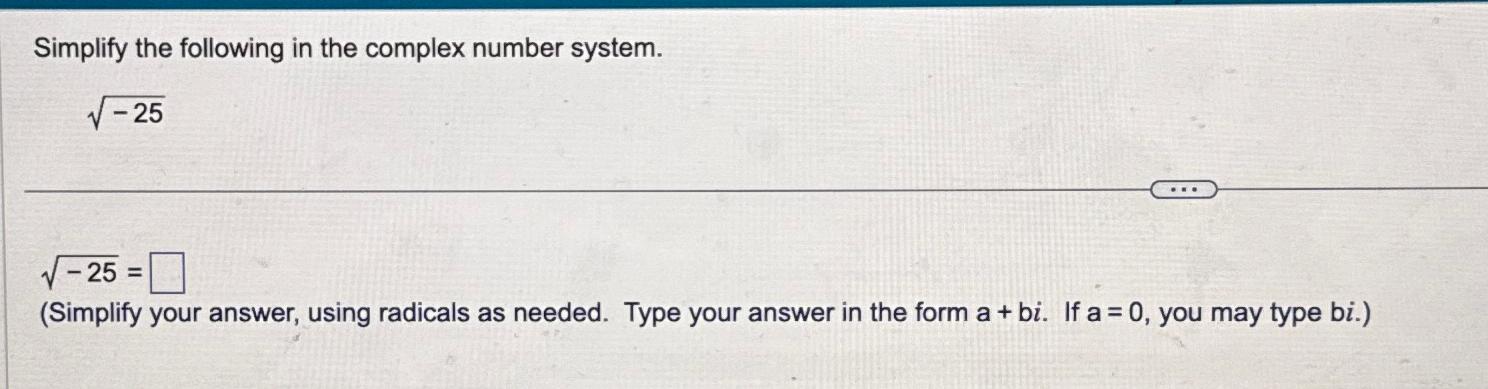 Solved Simplify the following in the complex number | Chegg.com