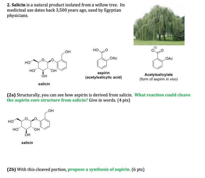 Solved 2. Salicin is a natural product isolated from a | Chegg.com