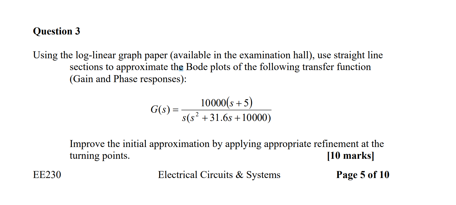 Solved Question 3Using the log-linear graph paper (available | Chegg.com