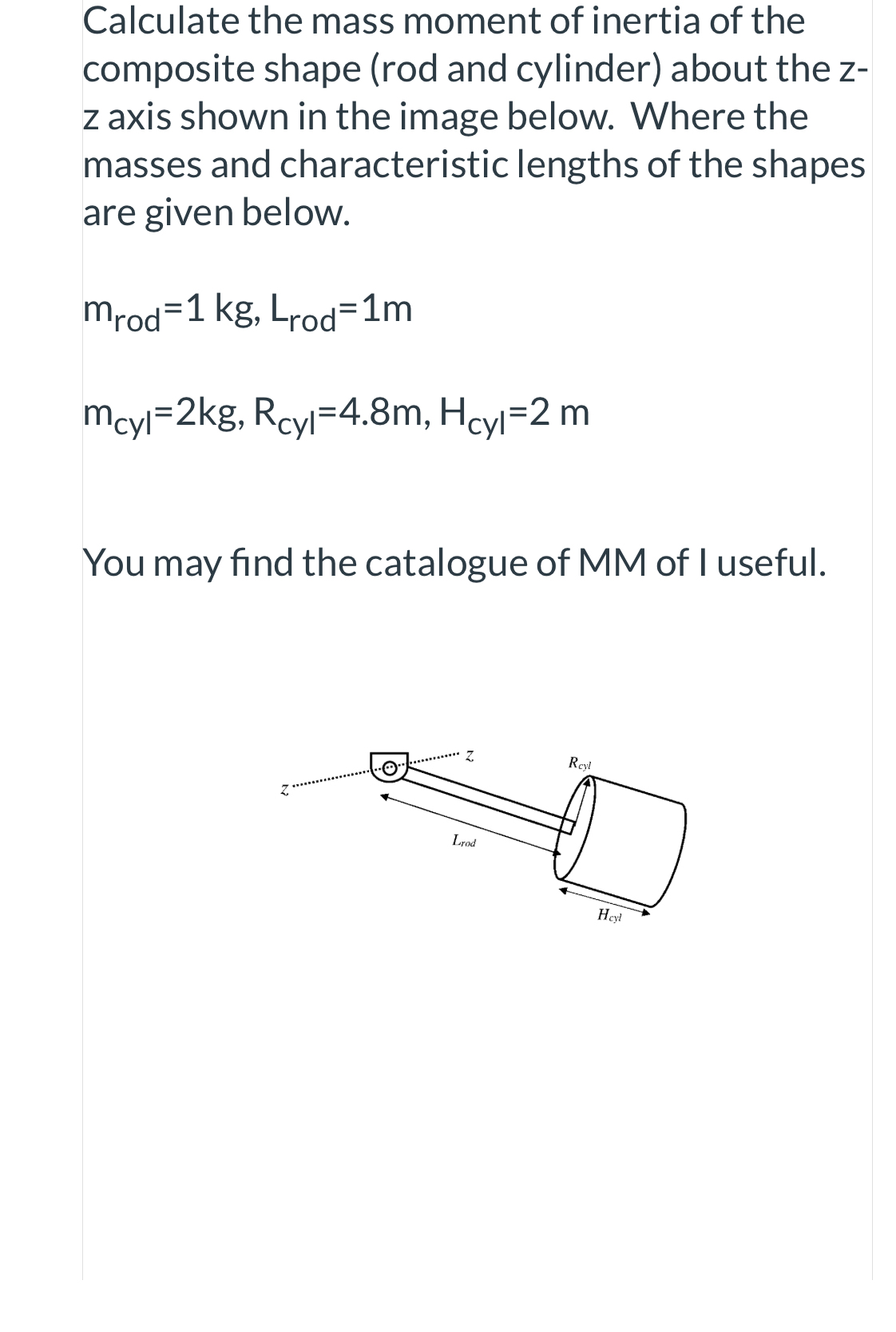 Solved Calculate the mass moment of inertia of the composite | Chegg.com