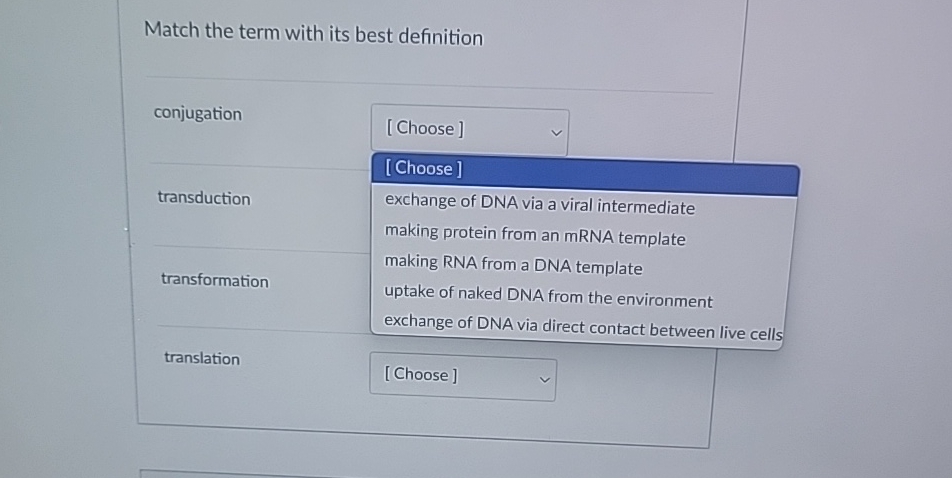 Solved Match the term with its best definitionconjugation[ | Chegg.com