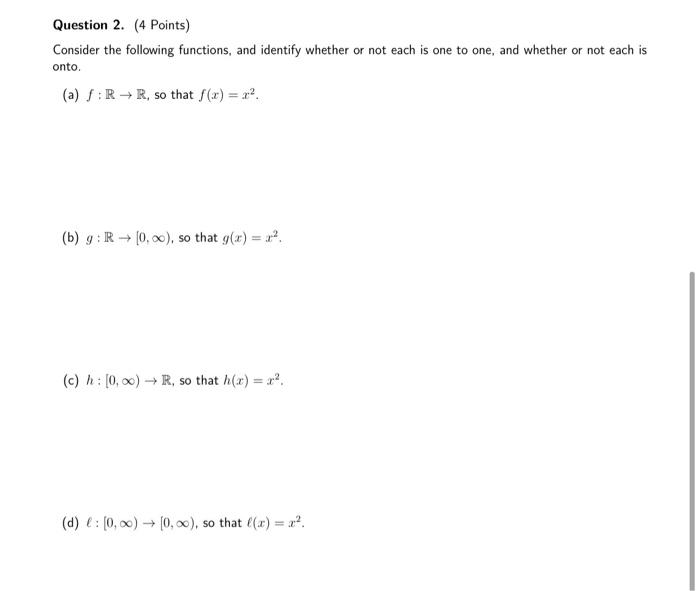 Solved Question 2. (4 Points) Consider the following | Chegg.com