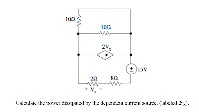 Solved Calculate the power dissipated by the dependent | Chegg.com