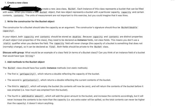 Solved a 1. Create a new class create a new Java class, | Chegg.com