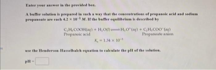 Solved Enter your answer in the provided box. A buffer | Chegg.com