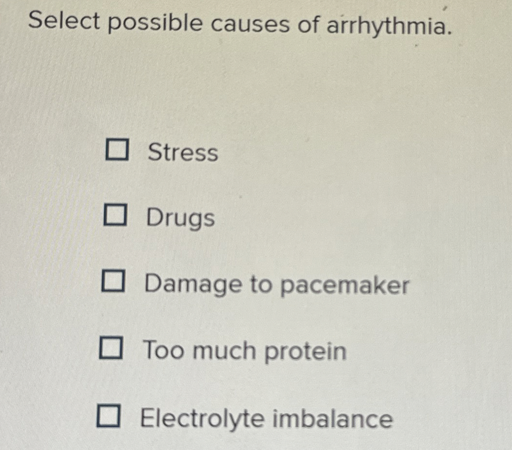 Solved Select possible causes of | Chegg.com