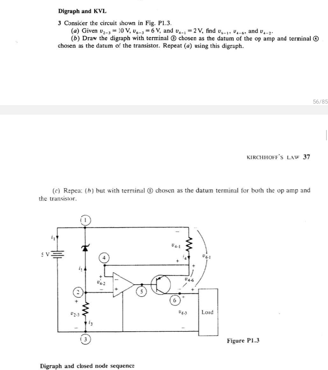 Solved Digraph and KVL3 ﻿Consider the circuit shown in Fig. | Chegg.com