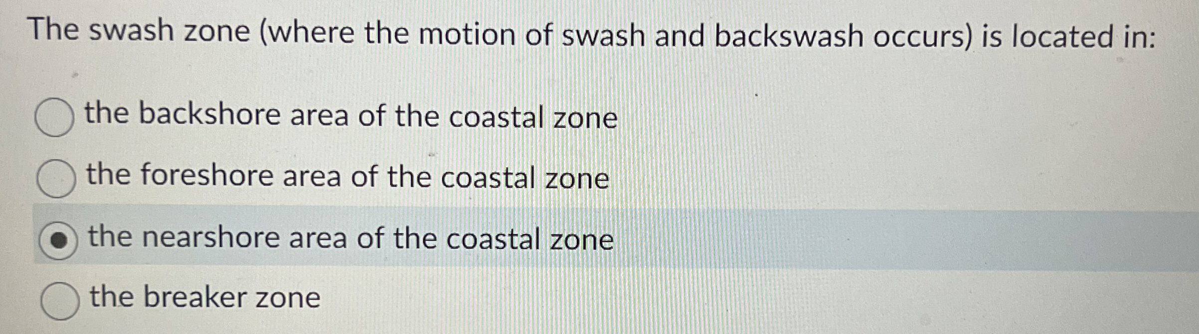 Solved The swash zone (where the motion of swash and | Chegg.com