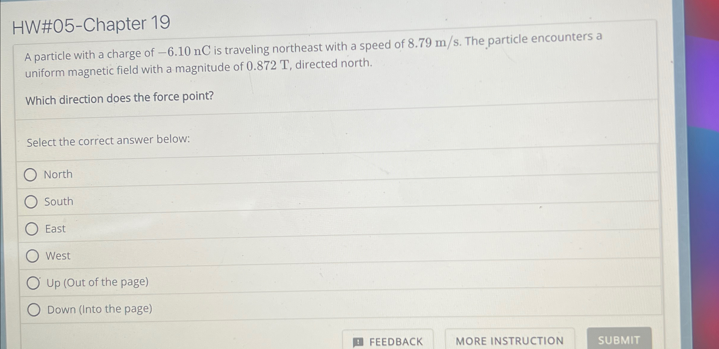 Solved HW#05-Chapter 19A particle with a charge of -6.10nC | Chegg.com